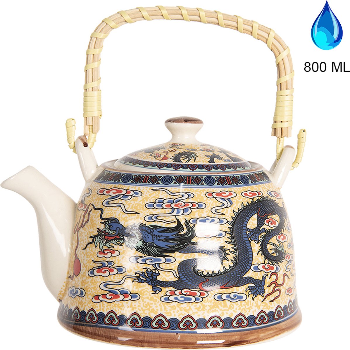 HAES DECO - Chinese Theepot - Porselein - Chinese Draak - Theepot 800 ...