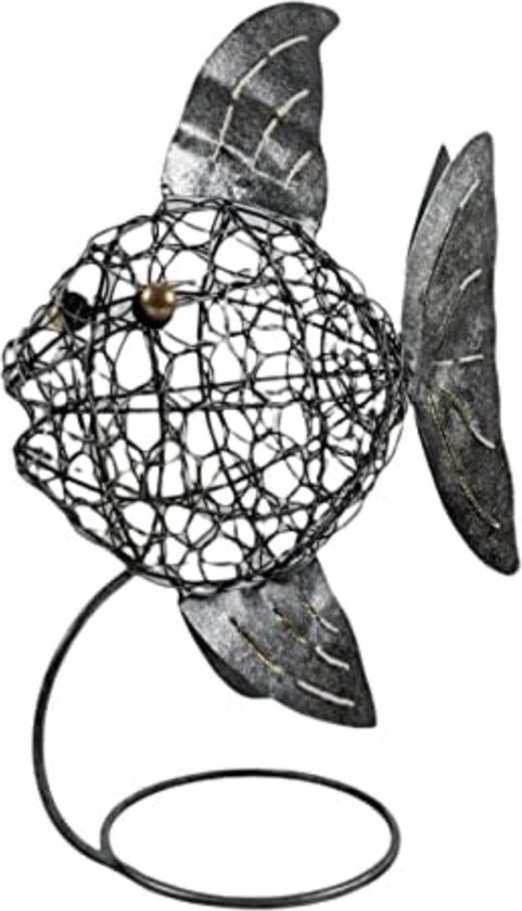 Coco Papaya Groot beeld vis van smeedijzer, handgemaakt, 40 cm | bol