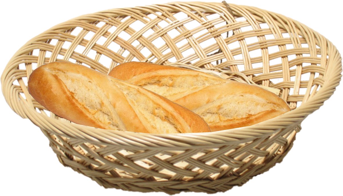 Broodmandje rond - kunststof - D33 cm - mandje rotan/riet - broodmanden ...