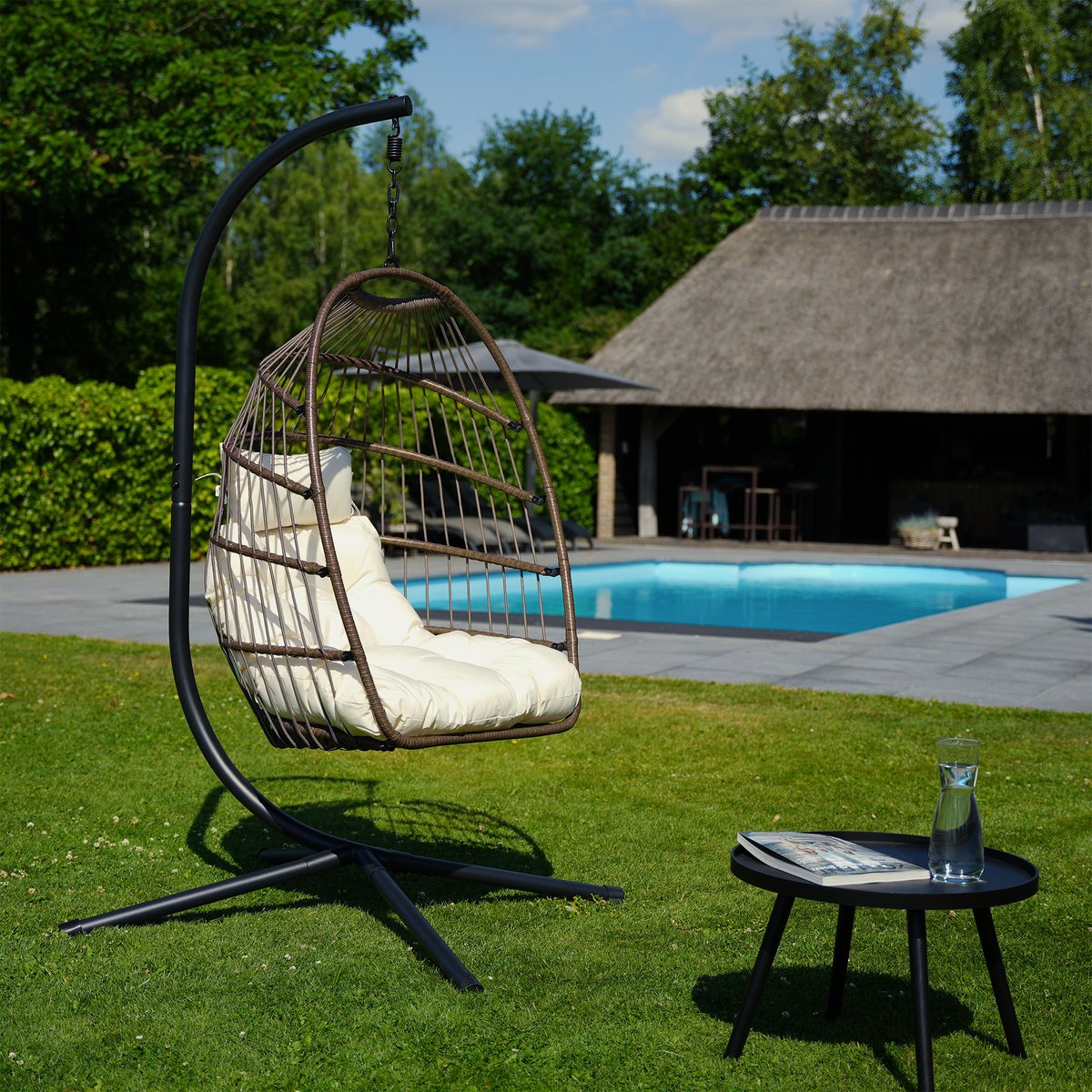 Swoods Egg Hangstoel – Hangstoel met standaard – Voor Binnen en Buiten ...