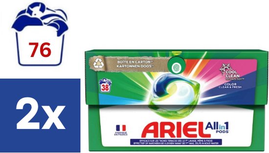 Ariel Pods Color - 2 x 38 pods | bol.com