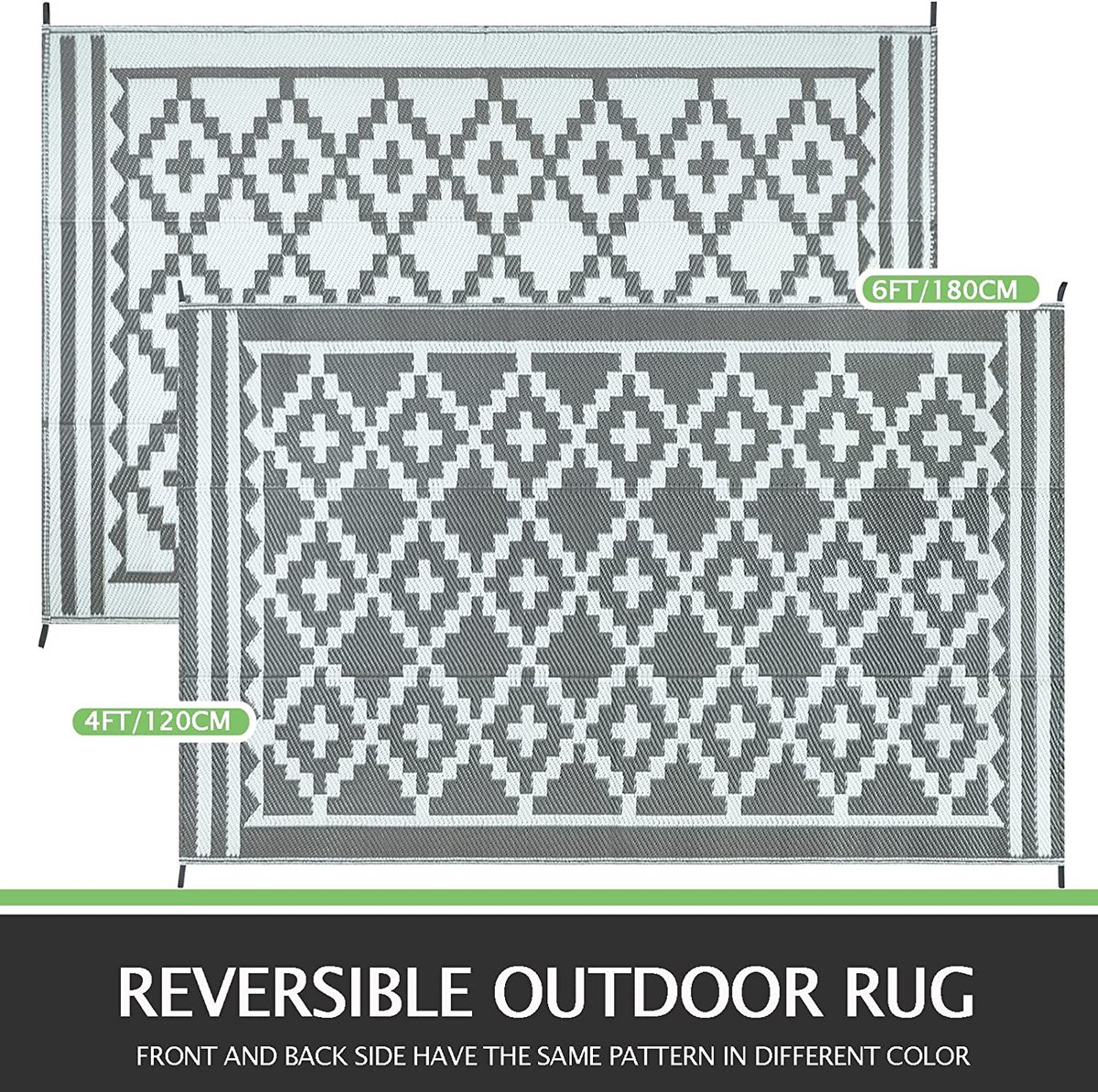 Tapis de terrasse Plein air 120 x 180 cm Tapis réversible imperméable ...