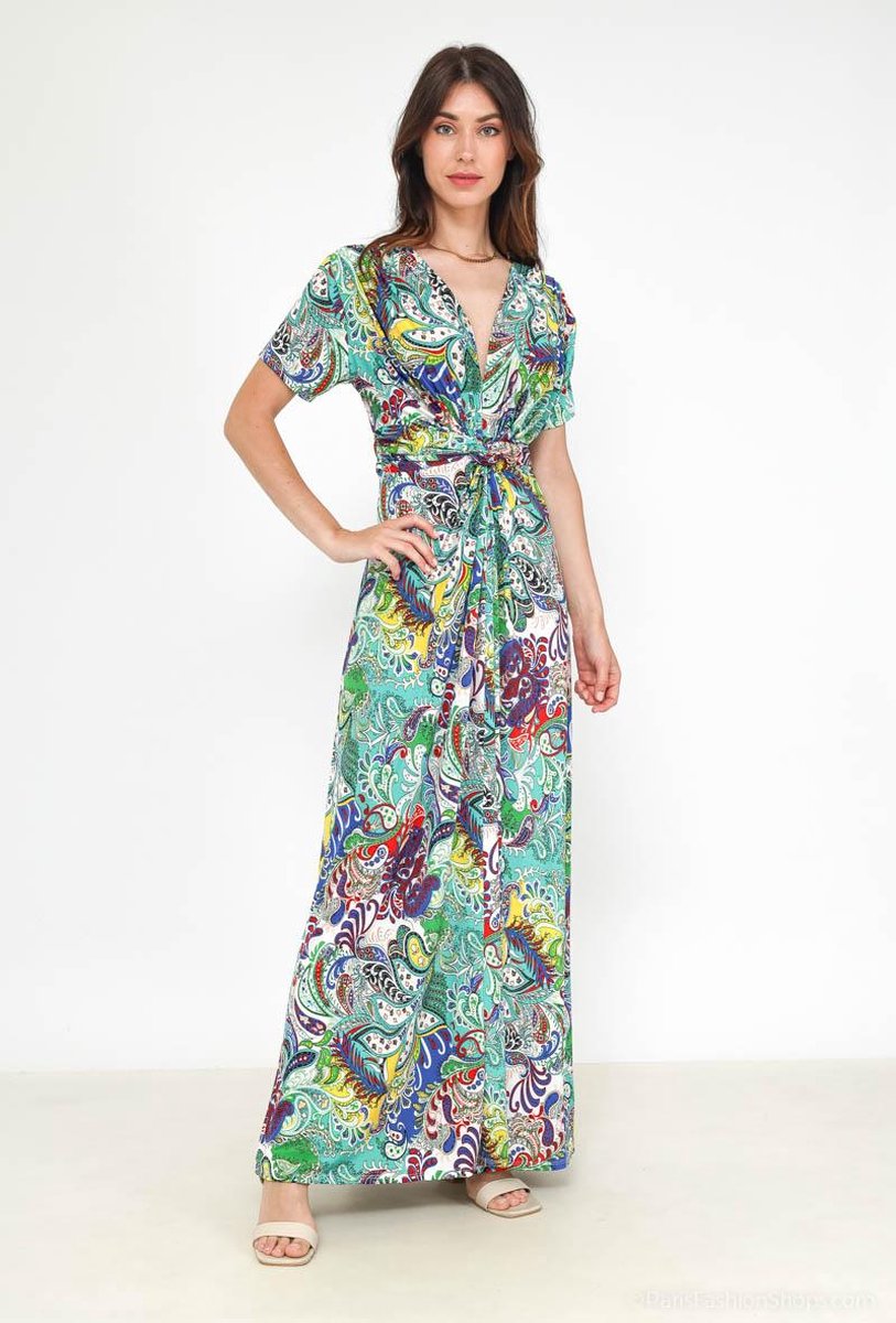 Joy's MIDI SHIRT Spring 2023 DRESS WVN-Greenprint- Dames Jurk - Maat S ...