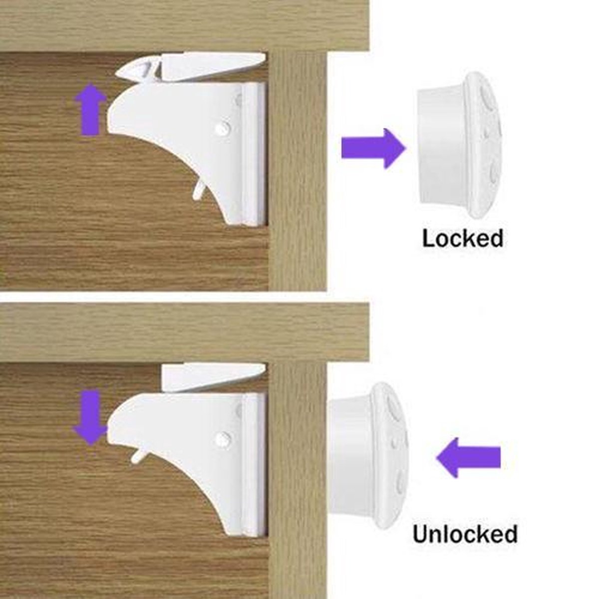 Kinderslot Kastjes - 4 Sloten en 1 Sleutels - Kinderslot Magneet - Baby ...