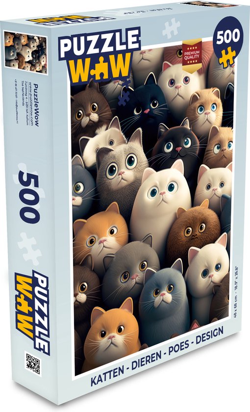 Puzzel Katten - Dieren - Poes - Design - Meiden - Jongens - Legpuzzel ...