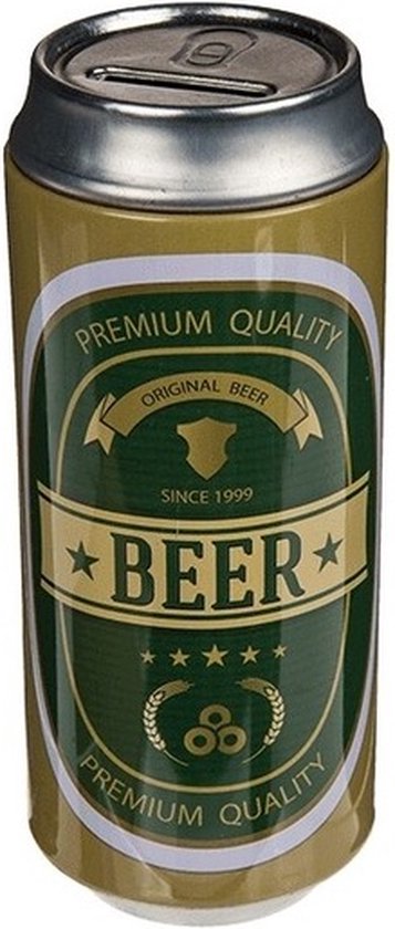 Out of the Blue Spaarpot blikje Bier/Beer - metaal - groen/goud - Drank ...