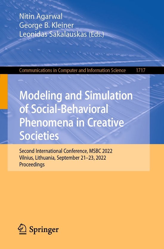 Communications in Computer and Information Science 1717 - Modeling and Simulation of... | bol.com