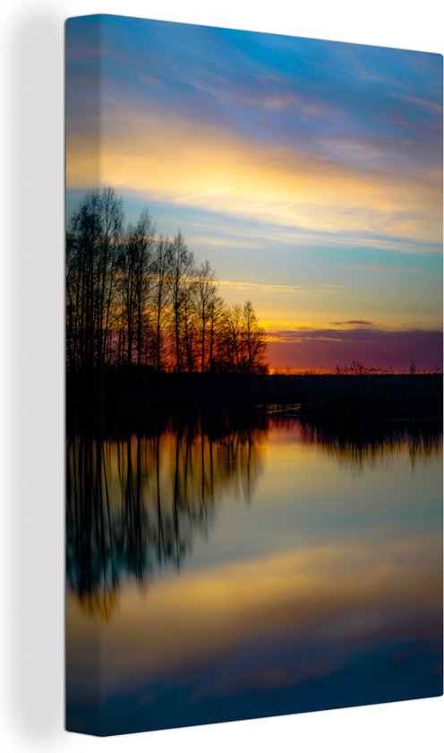 Canvas - Schilderij natuur - Avond - Lucht - Natuur - Water ...
