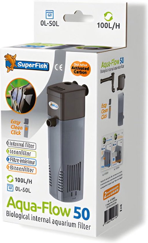 SuperFish AquaFlow Dual Action 50 - Aquariumfilter - 100 L/H | bol