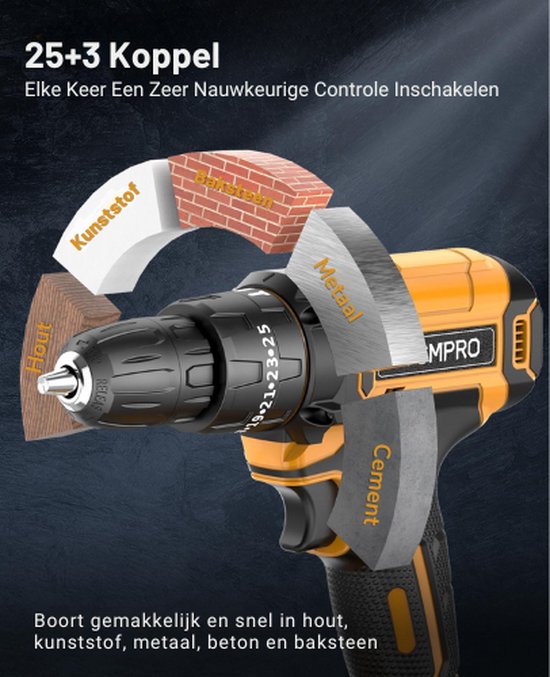 JYGMPRO® Boormachine - Boormachine Set - Boormachines Met Accu ...