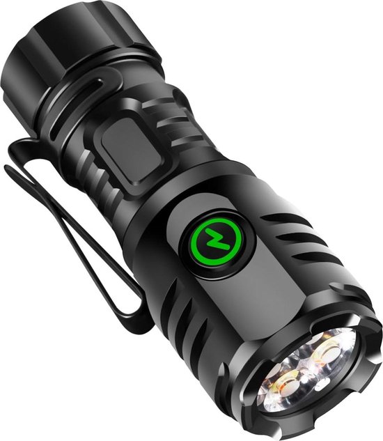 Zaklamp 5000 Lumen met 8 Modi - Oplaadbare en Lichtgewicht EDC Mini ...