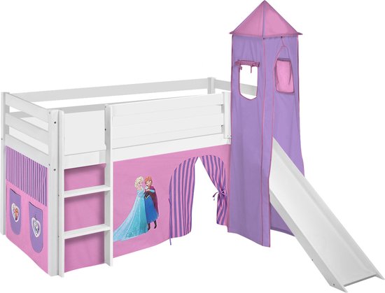 Halfhoogslaper Frozen met tent, toren en glijbaan | bol