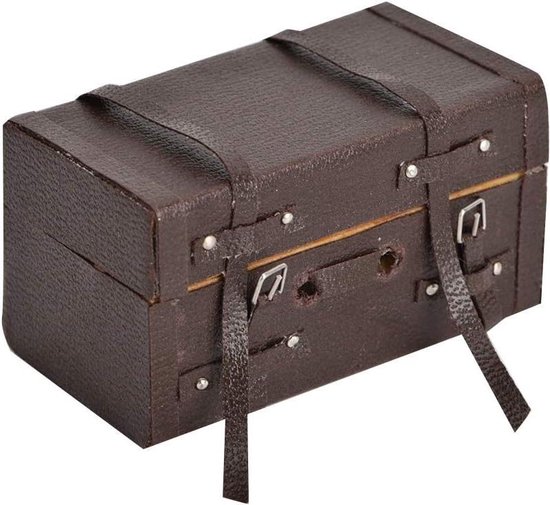 PU Leather Mini Luggage Box 1:12 Miniature Vintage Suitcase for Home ...