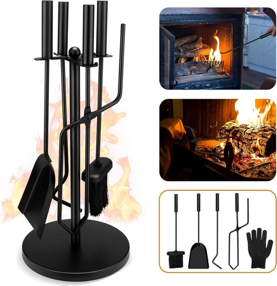 DD Openhaard Set - Haardset - Openhaard Gereedschap - 5 Delig - Staal | bol