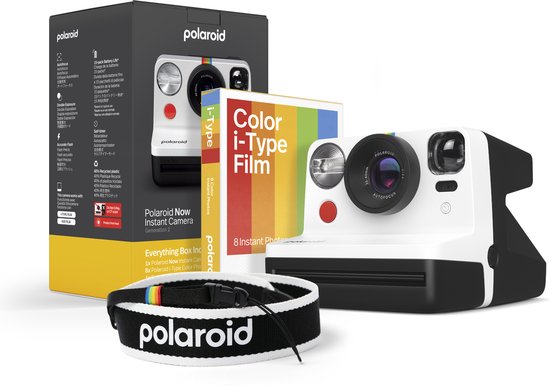 Polaroid Now Gen 2 Everything Box Black & White (incl draagriem en single pack color... | bol