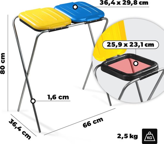 Dubbele Vuilniszakhouder voor Efficiënte Afvalscheiding - 120 Liter ...