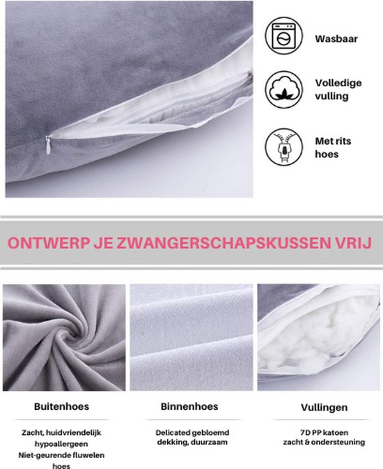 AS AWESLING® Zwangershapskussen - Lichaamskussen - Kussen Voor Zwangere ...