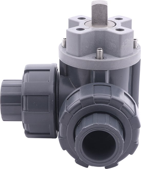 G 1 inch L-boring 3-Weg PVC Kogelkraan ISO-Top 10 bar FKM/EPDM - BL3PAL ...