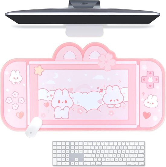 Desk Pad voor muizen en toetsenborden - Grote Roze Kawaii Anime Bureau ...