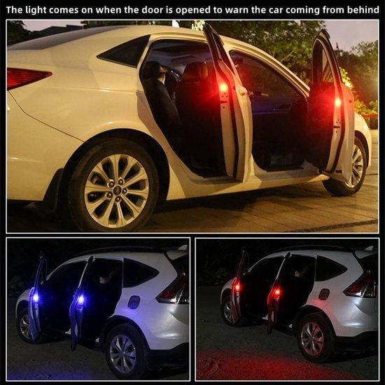 LED Auto Deur Waarschuwingslicht - Rood - 4s Stuks - Mini LED Lampjes ...