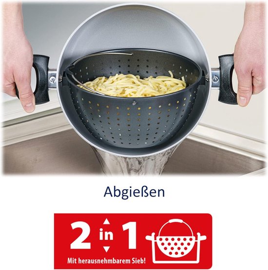 Cerafit Magic Pot Kookpannenset 20 cm pan 37 l - Zeef en glazen deksel ...