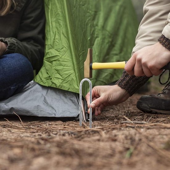 30 cm Galvanized U-Ground Anchors - Pack of 12 - Tent Pegs with Chisel ...