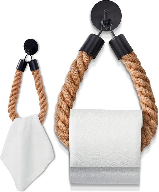 Toilethouder zwart mat zonder boren vintage wc-rolhouder zwart - wc ...