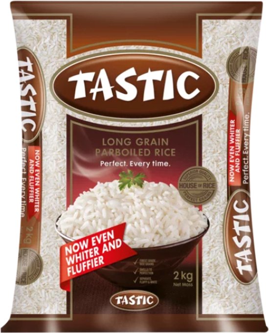 Tastic Long Grain Parboiled Rice - 2kg (South Africa), (Zuid Afrika) | bol