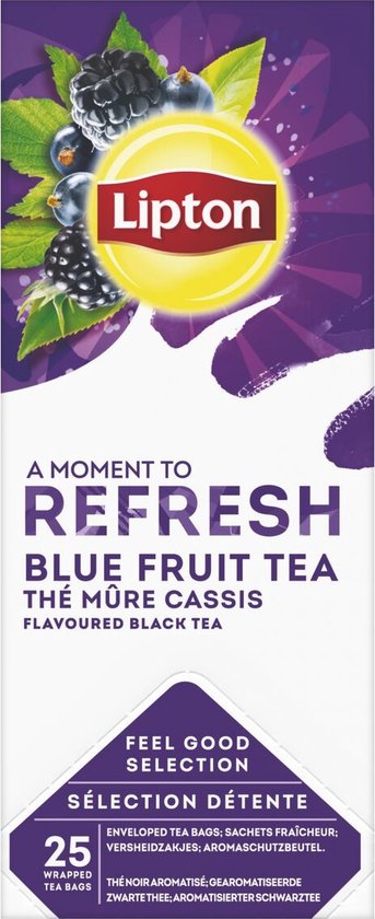 Thee Lipton Refresh blue fruit tea 25x1.5gr | 6 stuks | bol