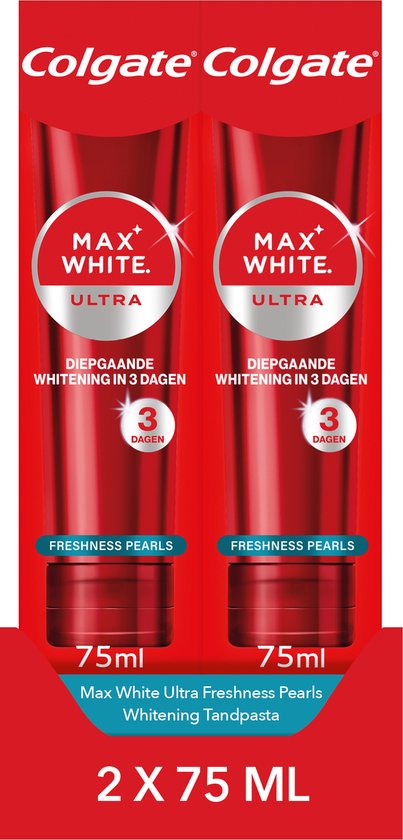 Colgate Max White Ultra Freshness Pearls Whitening Tandpasta - 2 x 75 ...