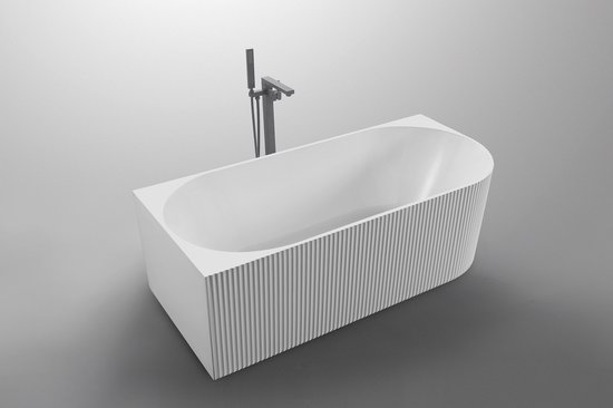 Ligbad / Hoekbad Jade - Half Vrijstaand Links Ribbel - 170x80x58 cm ...