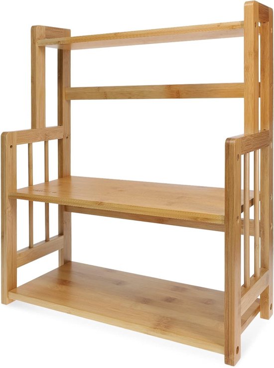 3-laags verstelbaar bamboe keukenrek - kruidenrek - natuurlijk ...