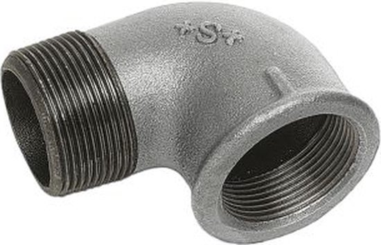 knie 90 graden gegalvaniseerd, binnendraad x buitendraad 1 inch | bol