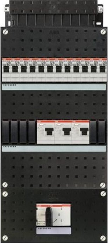 ABB groepenkast 3-fase, 12 groepen, 3 Aardlekschakelaars 2-P, 1 ...