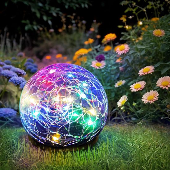 Solarlampen buiten tuin - zonnelantaarn diameter 10 cm - 30 leds ...