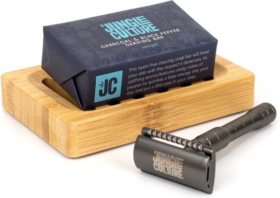 Jungle Culture - Houtskool en zwarte peper Solide Scheerzeep - 100% ...