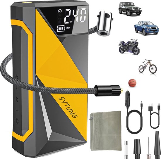 Draadloze Bandenpomp 150 PSI - Oplaadbare Luchtcompressor met LED Display en 6000mAh... | bol