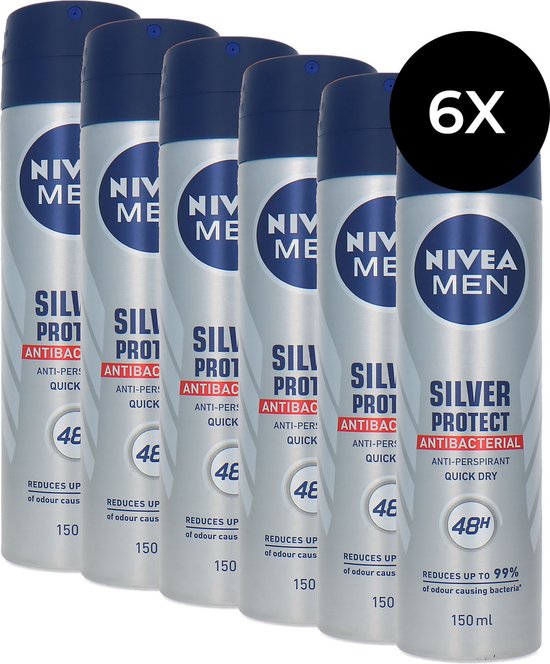 Nivea Men Silver Protect Deodorant Spray - 6 x 150 ml | bol