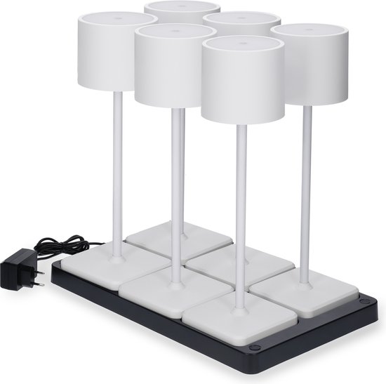 LED's Light Set van 6 tafellampen met oplaadstation - Draadloos en ...