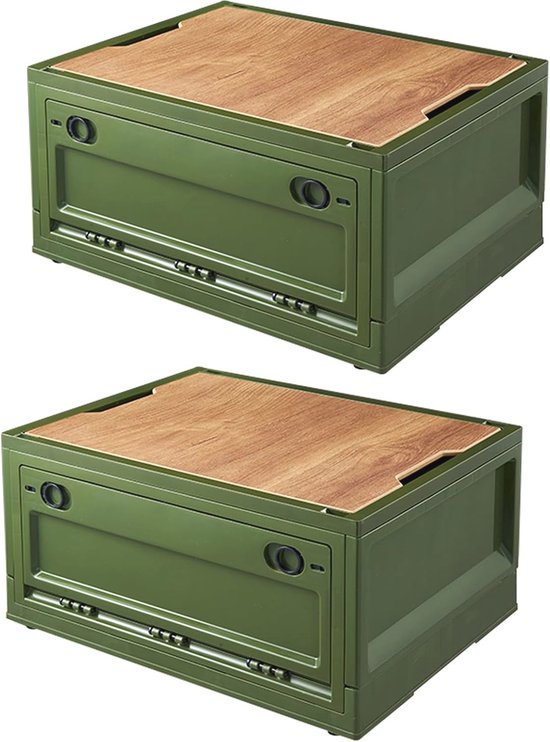 Stapelbare Opbergboxen 35L met Deksel - Inklapbare Campingdozen met ...