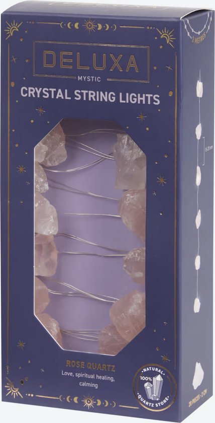 Crystal ledverlichting 2 meter | 20 led | Rose Quartz | bol