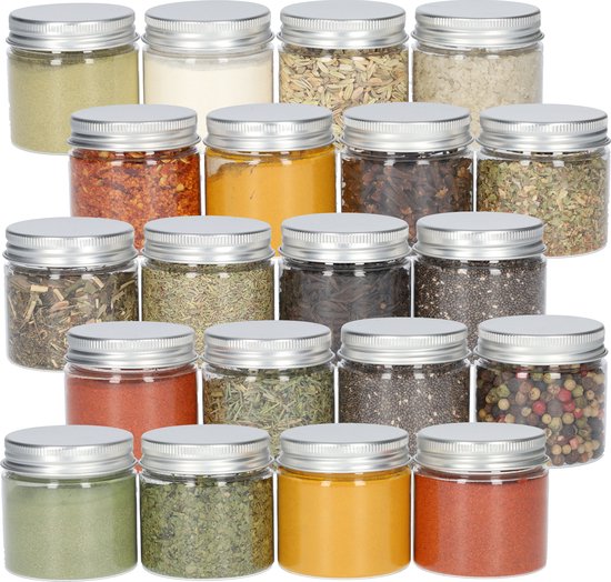 Kruidenpotjes - Plastic potjes met deksel - 20 Stuks - Kunststof Potje ...