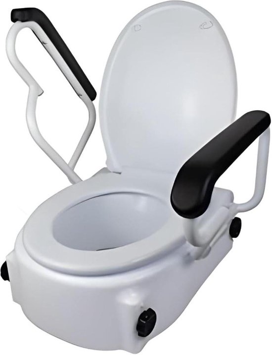 WC Verhoger/ Toiletverhoger 19 cm voor ouderen - Met deksel en ...