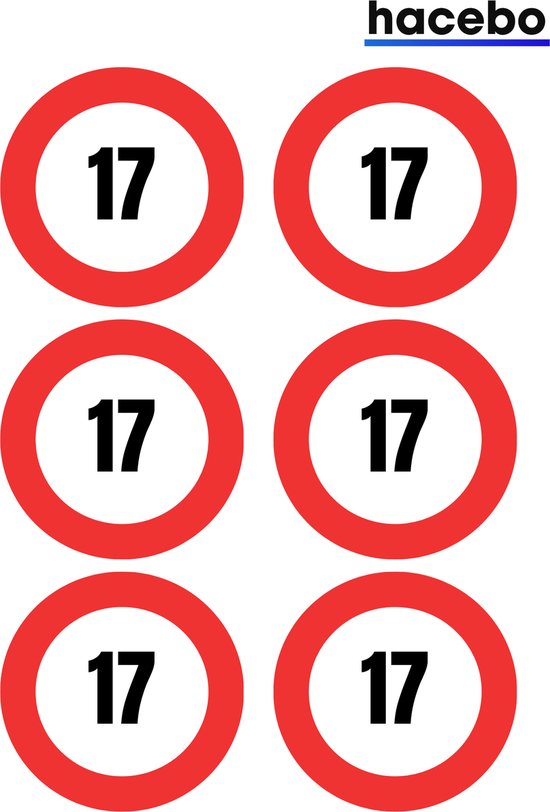 Verkeersbord Sticker - 8CM - Container sticker - Cijfer Stickers - 6 ...