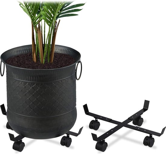 Uitschuifbare plantentrolley set van 2 voor binnen en buiten ...