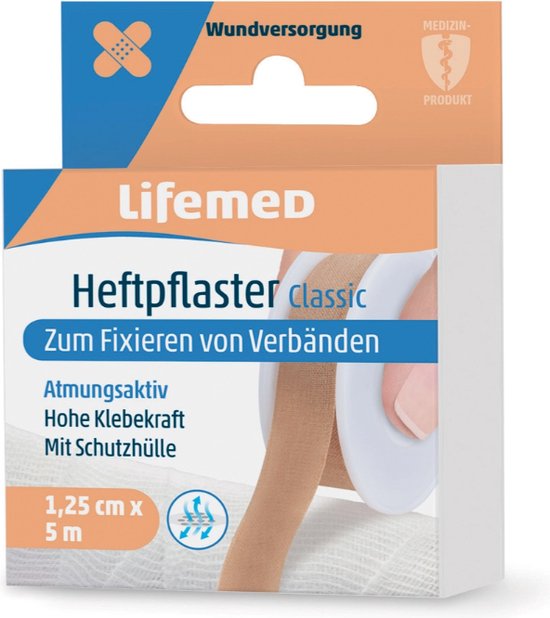 Lifemed hechtpleister 'Classic', beige, 125 mm x 5,0 m | bol