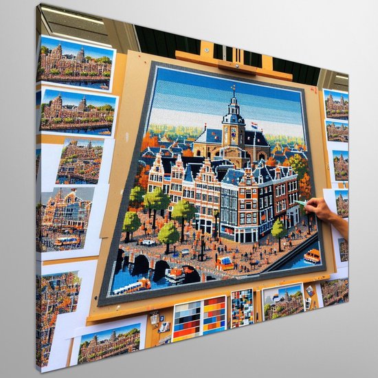 Pixel art groningen schilderij | Groningen uitbeelding in een ...