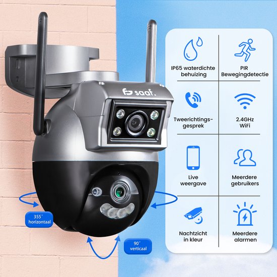 Beveiligingscamera Buiten set - 2 Stuks - met Wifi en 128GB - Buiten Camera met... | bol