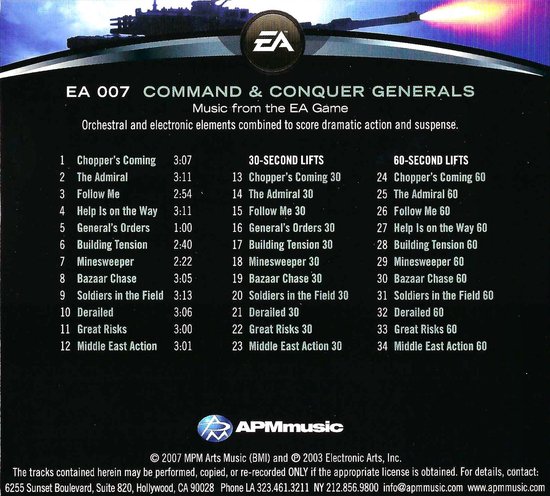 EA Music Library - Command & Conquer Generals, Bill Brown | Muziek | bol