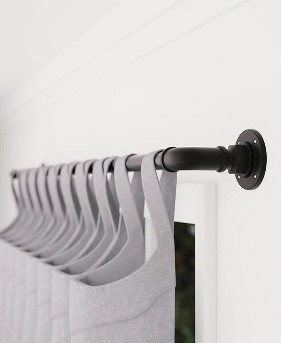 Uitschuifbare gordijnroede industriële stijl - verstelbaar - binnen/buiten - wikkel... | bol